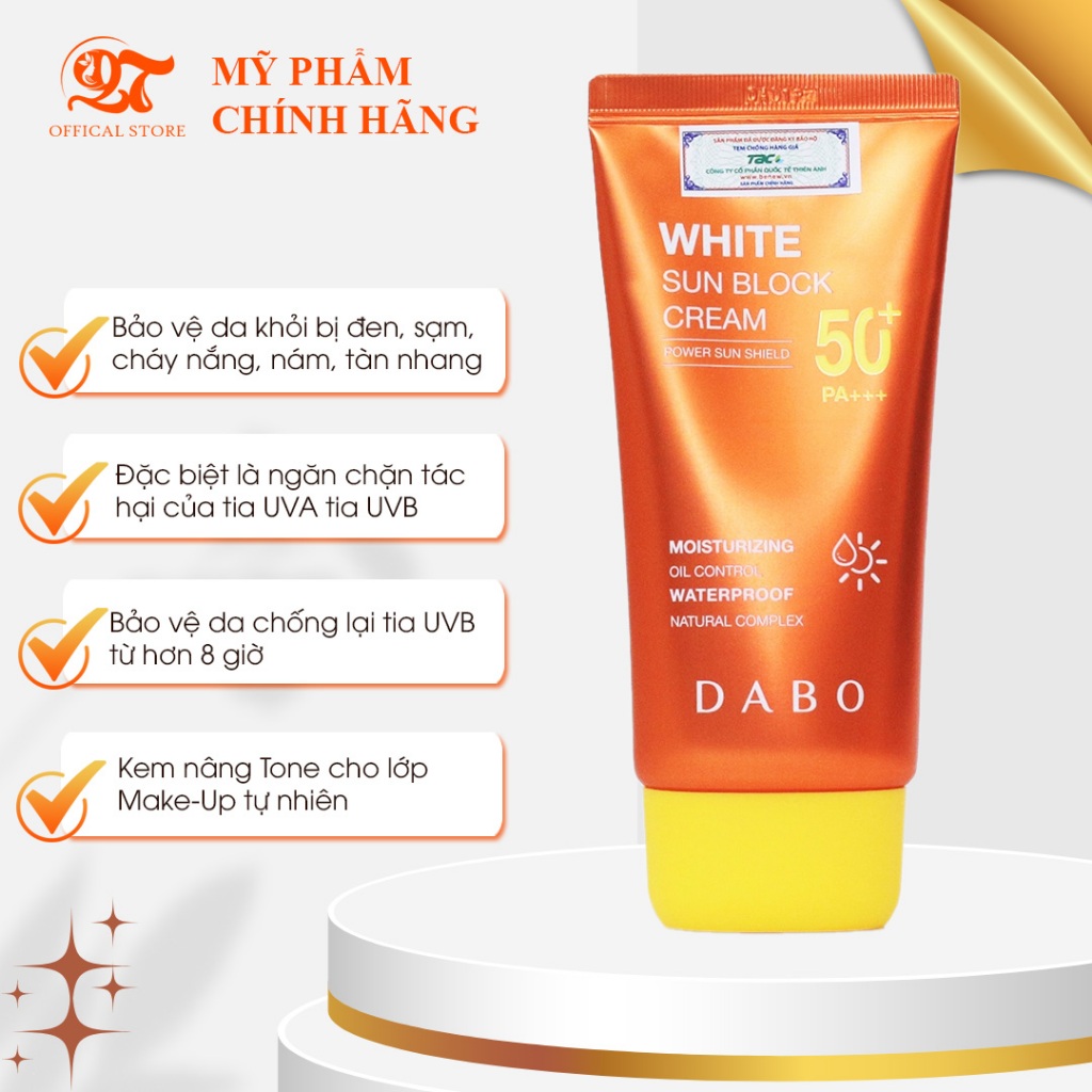 Kem chống nắng trắng da Dabo White Sunblock Cream SPF50 PA+++ 70ml ...