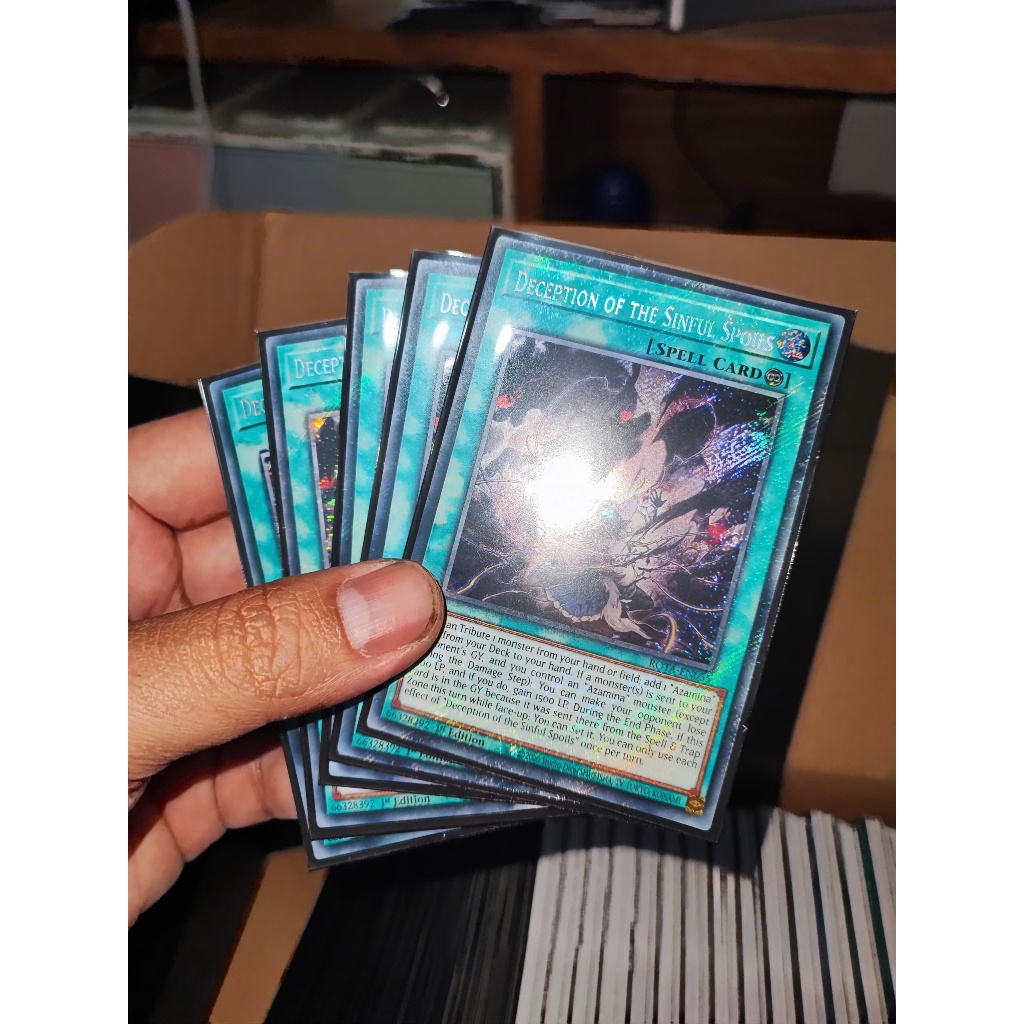 [Yugioh Funny Shop] 1 lá thẻ bài Deception of the Sinful Spoils - ROTA-EN055 - Secret Rare 1st ...