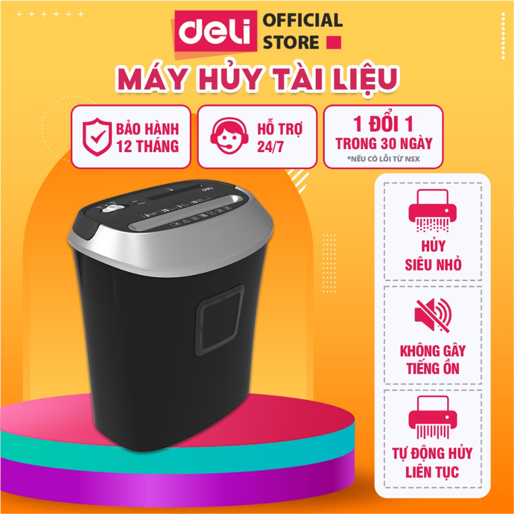 Máy Hủy Tài Liệu Deli E994x Cao Cấp, Máy Hủy Giấy Tờ Card CD Cho Doanh ...