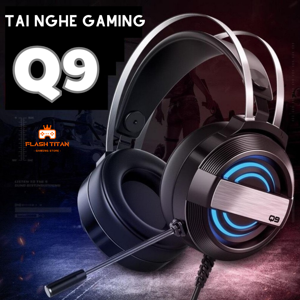 Tai nghe chụp tai Gaming MC Q9 có đèn LED đổi màu - có mic đàm thoại ...