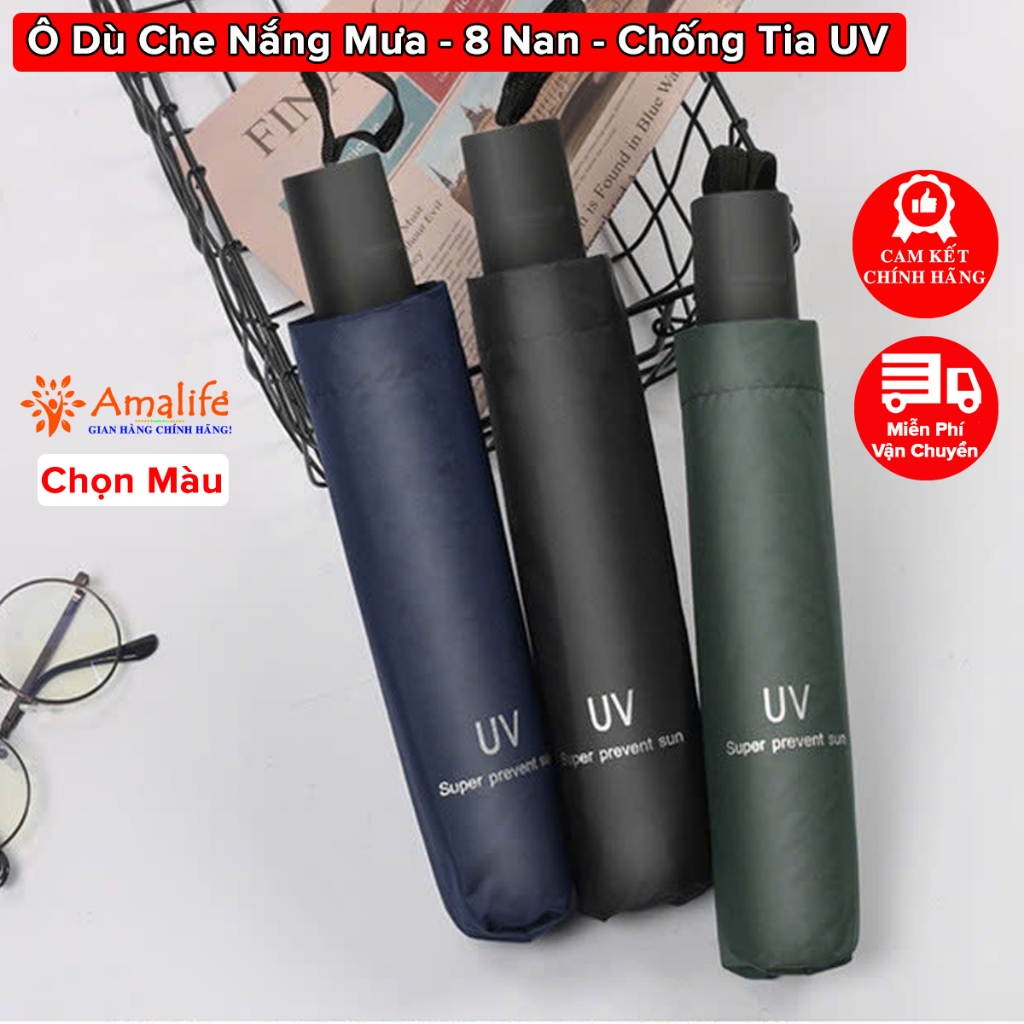 Ô Che Mưa Nắng Chống Tia UV 8 Nan Chọn Màu - Dù Che Mưa Che Nắng Cầm Tay Gấp Gọn, Thời Trang ...