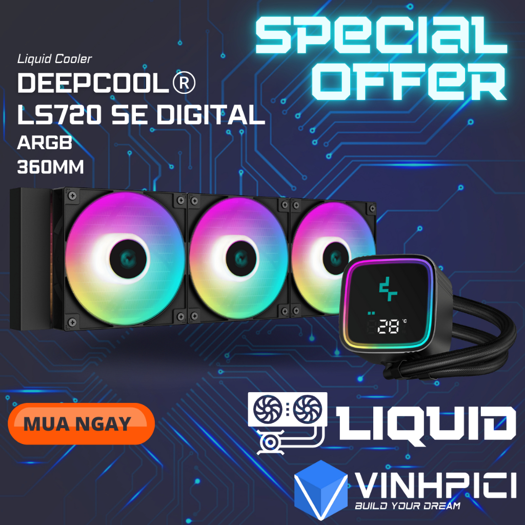 Tản nhiệt nước CPU Deepcool LS720 SE DIGITAL [NEW] | Shopee Việt Nam