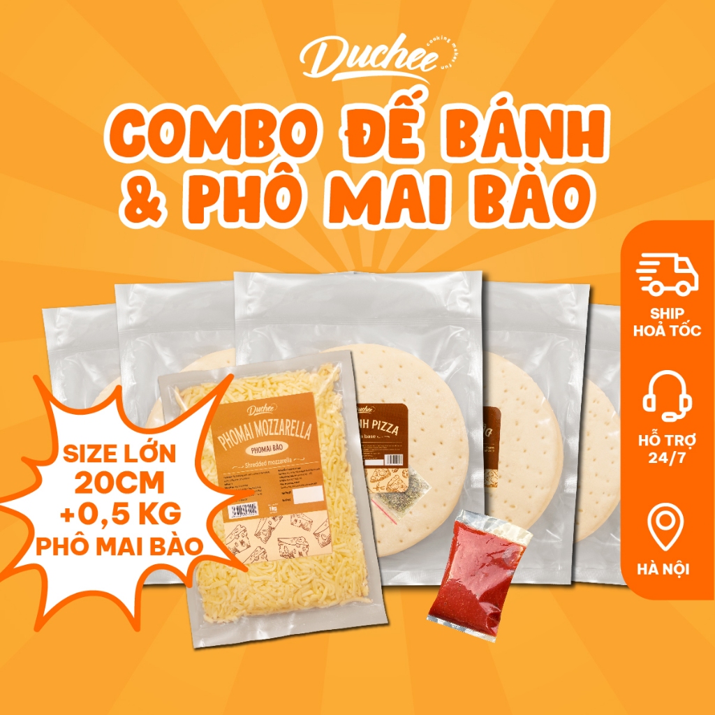 [FREESHIP] Combo 5 Đế Bánh Pizza Duchee 20cm kèm Sốt Cà Chua, 500g ...
