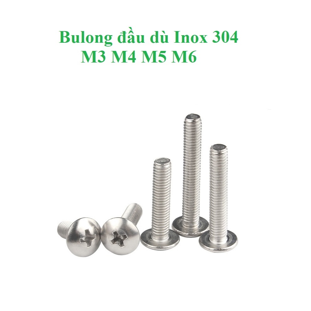 (INOX304) M3, M4, M5, M6 vít pake đầu dù thân bulong inox304 M3-M6 | Shopee Việt Nam