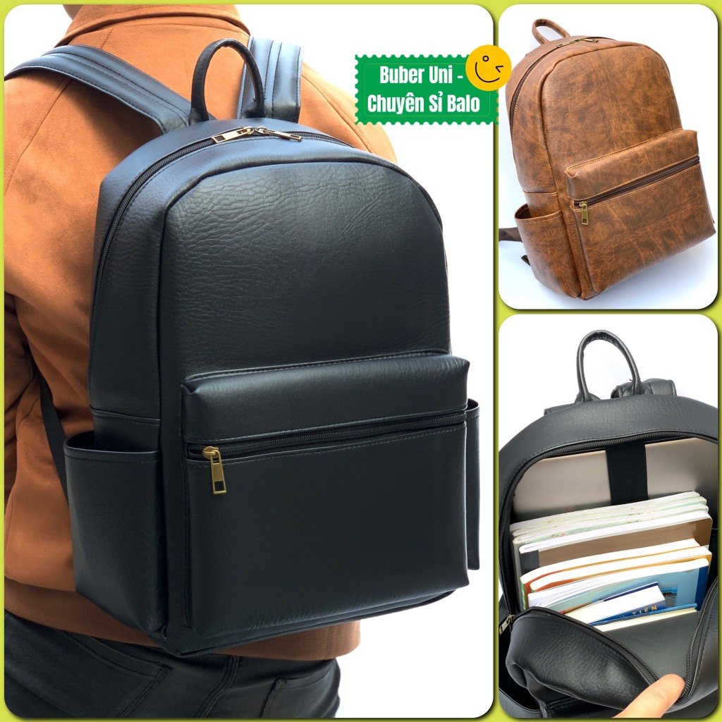 Balo da nam nữ đi học đi chơi basic chống nước, balo thời trang trẻ trung phong cách và năng ...