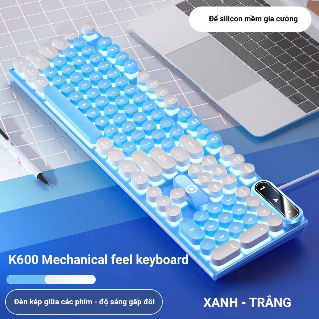 Bàn phím giả cơ Yindiao K600 - Kết nối có dây Full Layout 104 keys ...