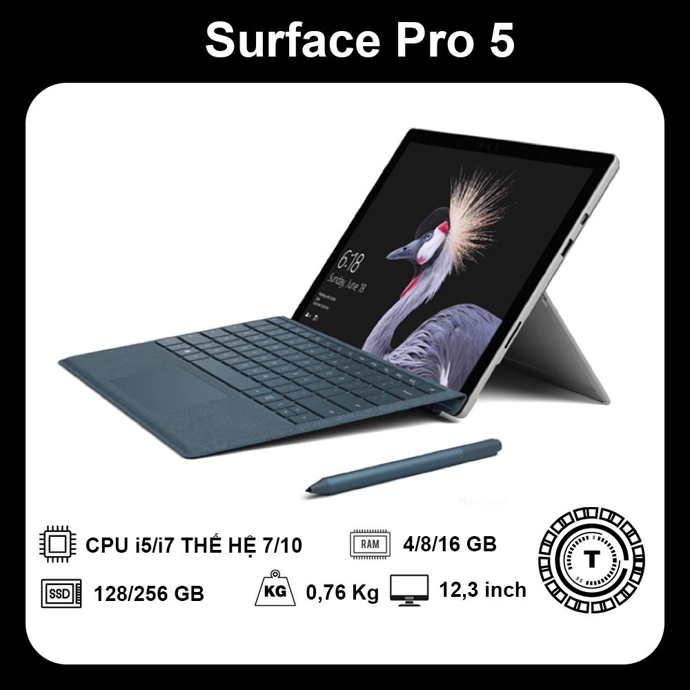 Máy tính bảng Surface Pro 5 | Core i5-7300U | Ram 4/8GB | SSD 128/256GB ...