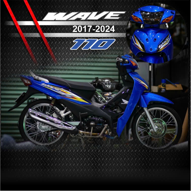 Tem xe wave 110,đời 2017-2024,màu xanh gp chất,tem rời in chất liệu ...