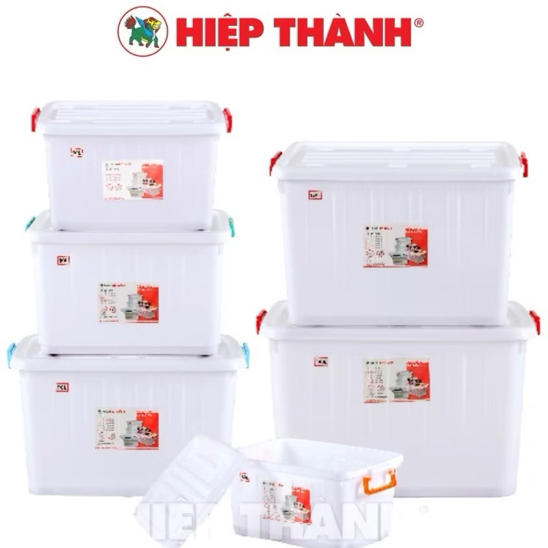 Thùng nhựa đa năng có bánh xe đẩy ( 30l 60l 80l 90l 120l 140l ) nhựa Hiệp Thành đủ size nhỏ đến ...