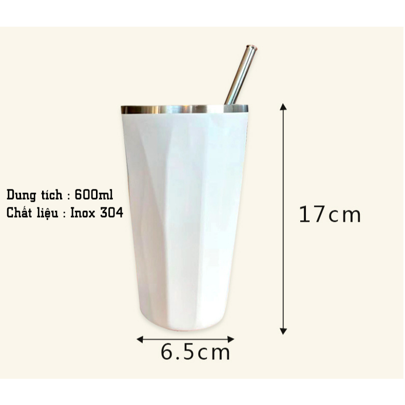 Ly cốc giữ nhiệt Tyeso Wonder 600ml S6 bình giữ nhiệt có ống hút inox 304 khắc tên, tặng Sticker ...