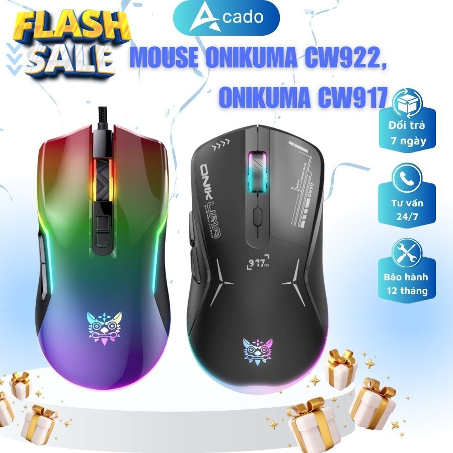 Chuột Gaming Có Dây Onikuma CW922 Macro Đèn RGB 200-12800 DPI, Chuột ...