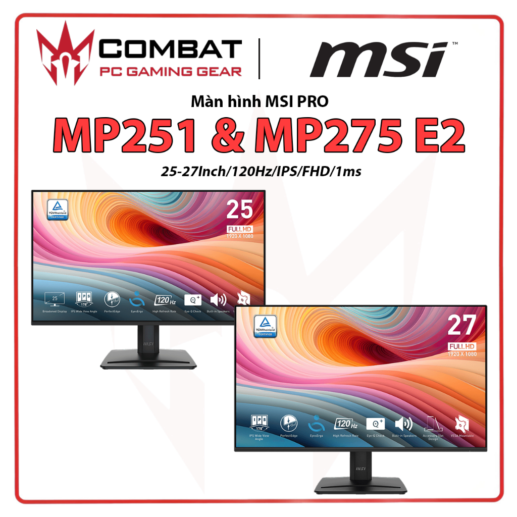 Màn Hình Máy Tính MSI MP251 & MP275 E2 25-27inch/FHD/IPS/120Hz/1ms Hàng ...