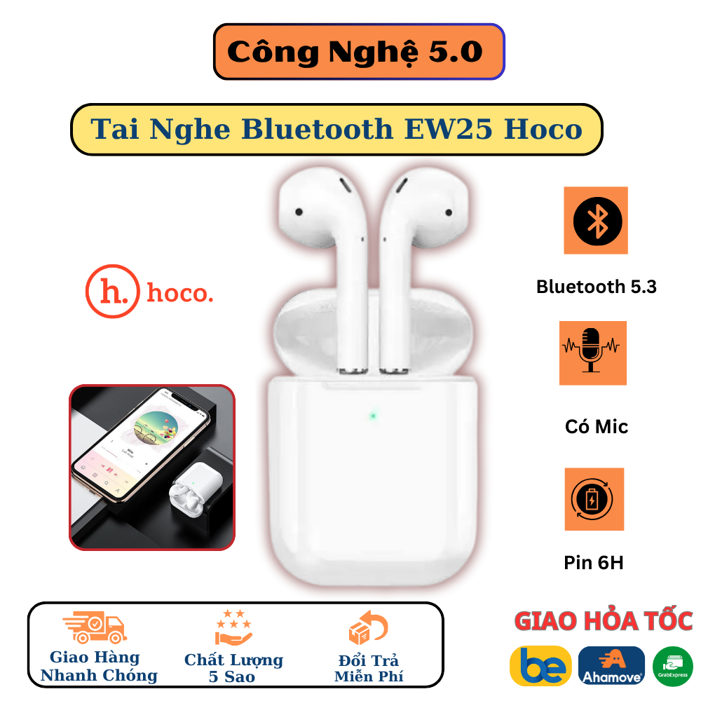 Tai Nghe Bluetooth Hoco EW25 TWS 5.3 Chính Hãng, Chống Ồn, Có Micro - Âm Thanh Chất Lượng Cao ...