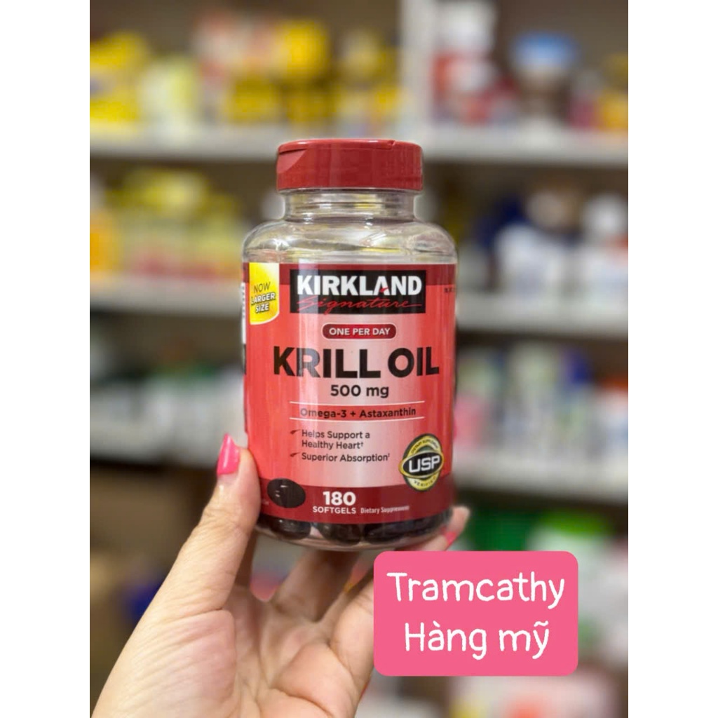 viên uống Kirkland Signature Krill Oil 500mg dầu tôm,dầu nhuyễn thể 180 ...