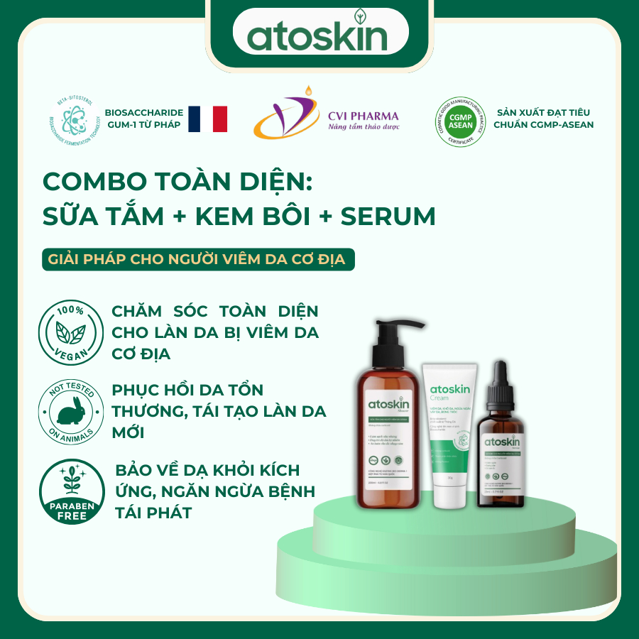Combo Toàn Diện Cho Người Viêm Da Cơ Địa : Sữa Tắm ATOSKIN + Serum ...