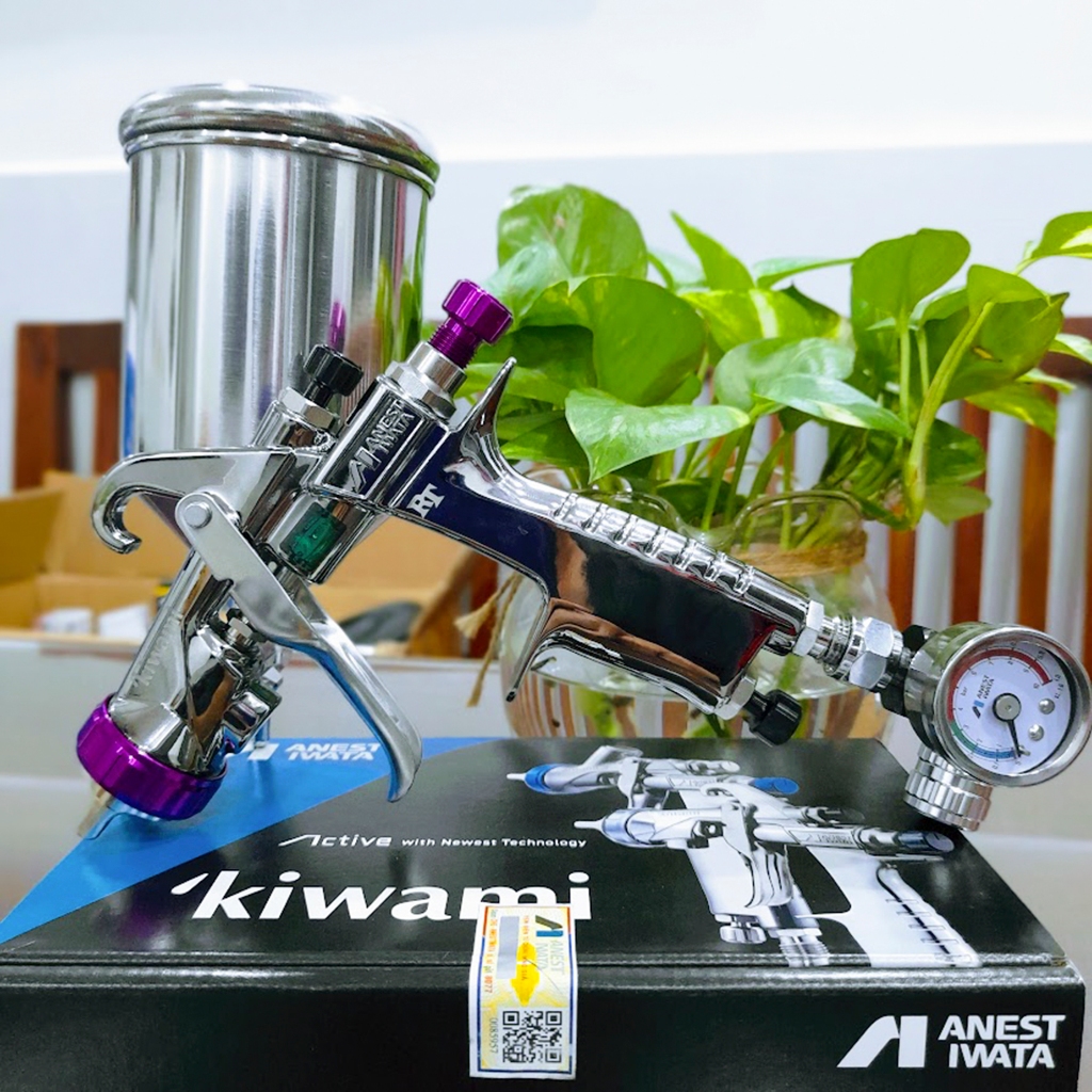 Súng phun sơn Kiwami 13B10 Anest Iwata, Béc Phun Sơn Chính Hãng Nhật Bản (đã bao gồm cốc inox ...