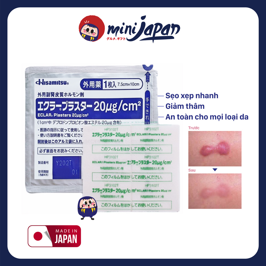 Miếng dán ép sẹo lồi Eclar Plaster Hisamitsu Nhật Bản 1 miếng 7.5x10cm ...