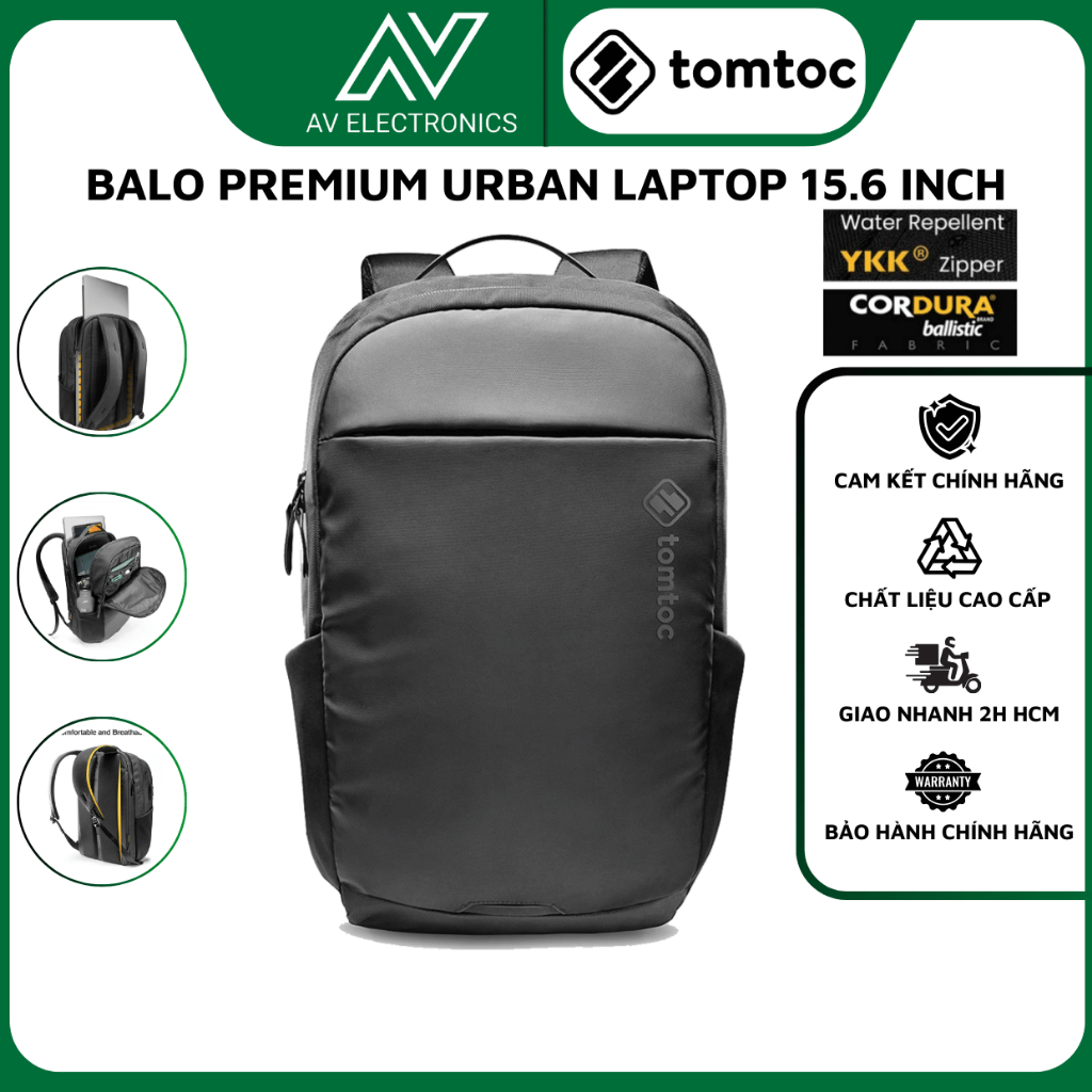 Balo Tomtoc Premium Urban Laptop 15.6 inch-H61 - HÀNG CHÍNH HÃNG | Shopee Việt Nam
