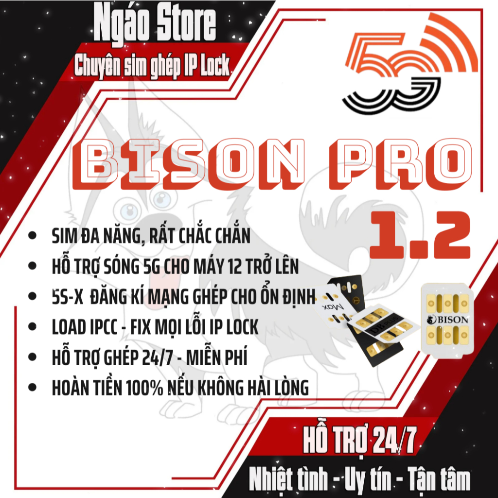 Sim ghép Bison Pro 1.2 - Fix tất cả lỗi IP Lock (Map, Danh Bạ, TTShop ...