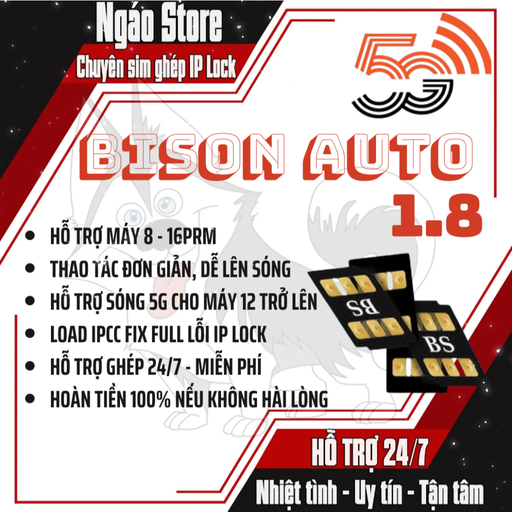 Sim ghép Bison Auto 1.8 ( Hỗ trợ ghép sim miễn phí) - Kích được sóng 5G ...