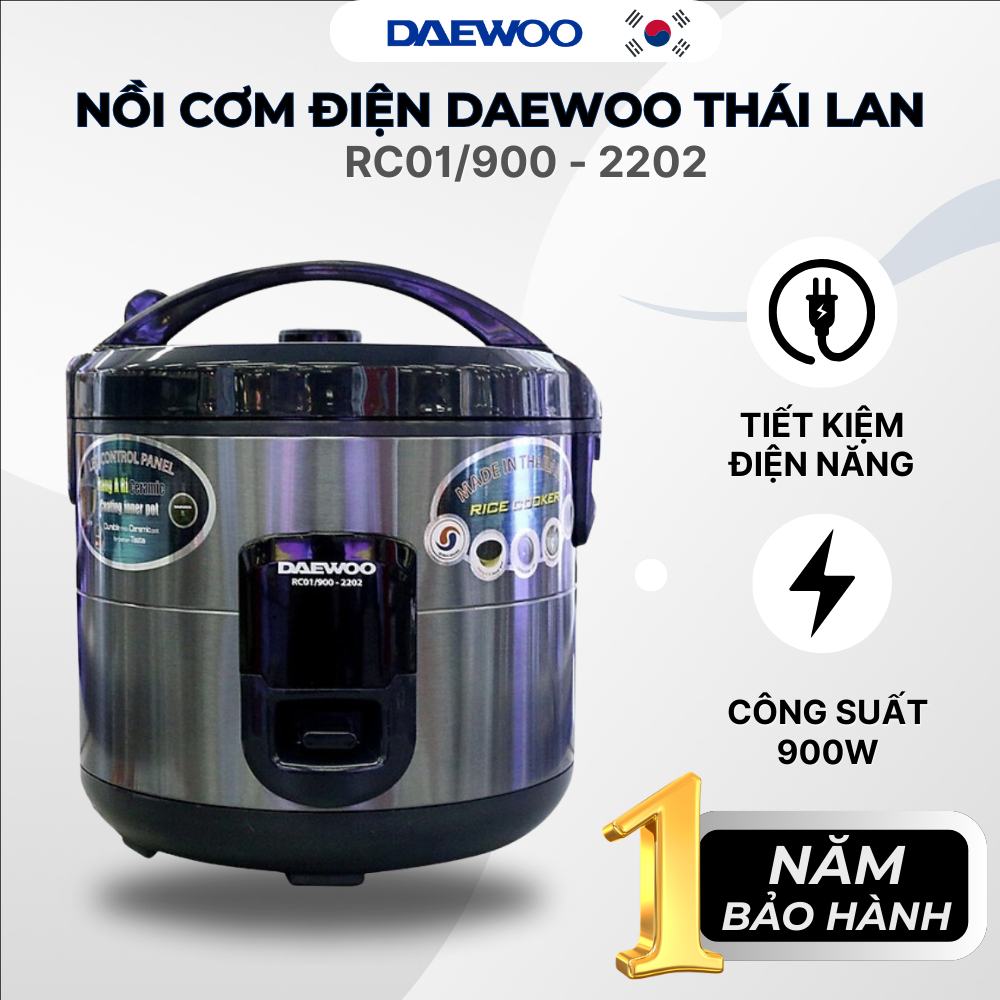 Nồi cơm điện chính hãng Daewoo Thái Lan RC01/900-2202 - Hàng Chính Hãng ...