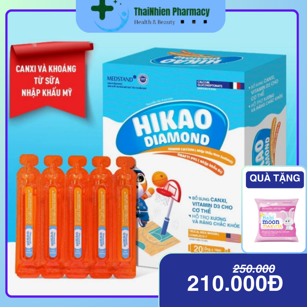 Hikao Diamond bổ sung canxi và vitamin D3, K2-MK7 cho trẻ, hỗ trợ răng ...