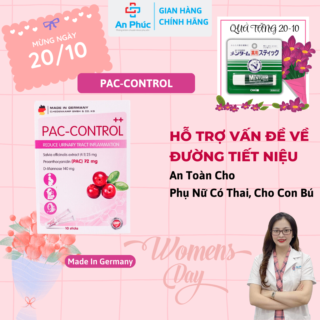 PAC CONTROL - Hỗ Trợ Lợi Tiểu, Hỗ Trợ Sức Khỏe Đường Tiết Niệu, Bàng ...