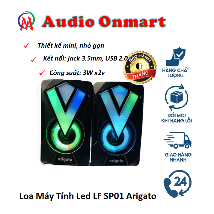 Loa nghe nhạc máy vi tính có Led LF SP01 Arigato để bàn nghe nhạc cực ...