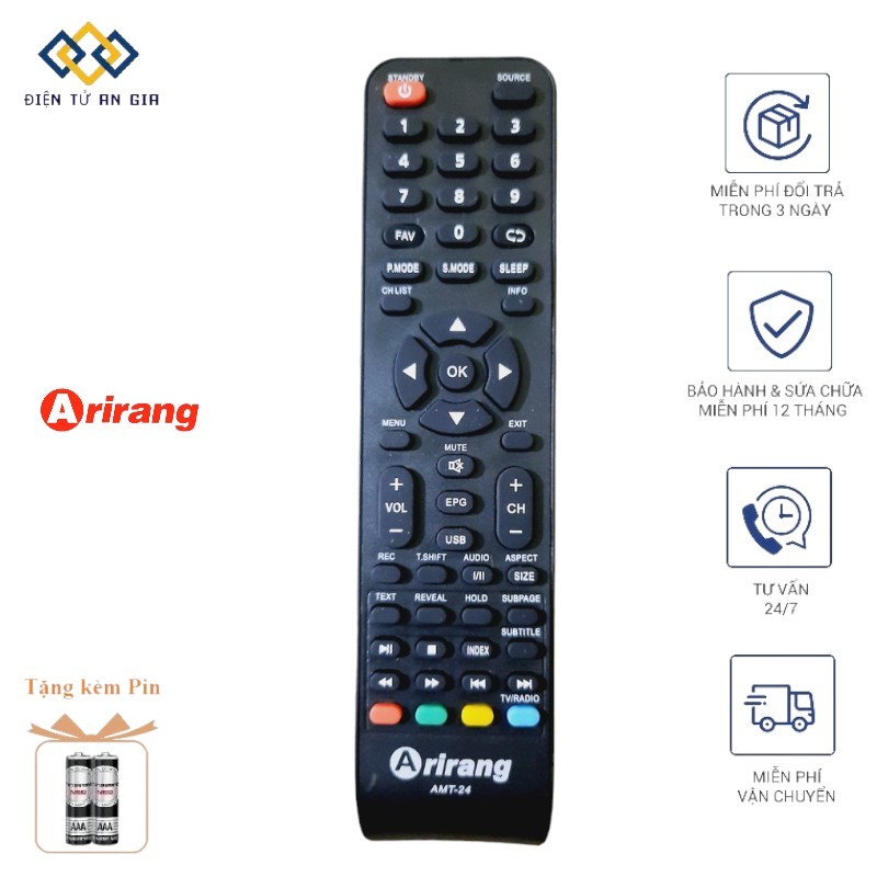 Remote Điều khiển tivi Arirang LED/LCD/Smart TV- Hàng chính hãng theo ...