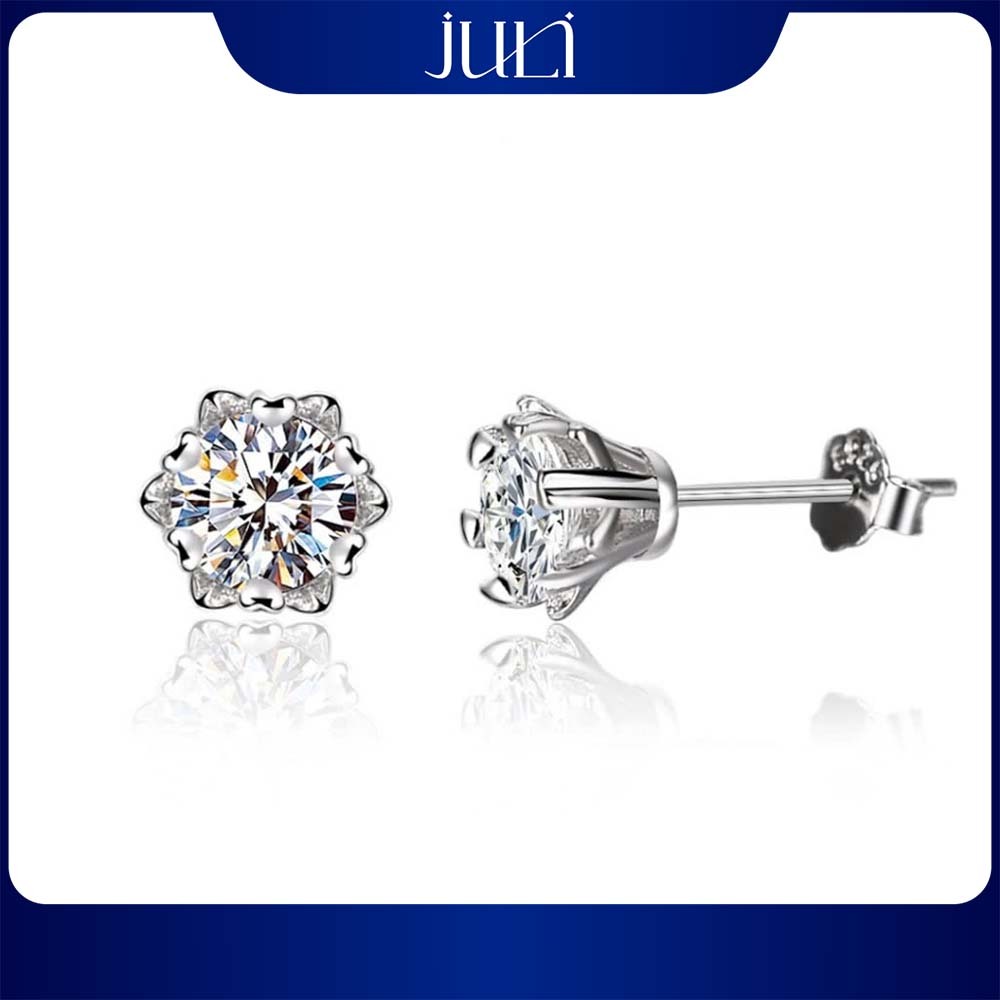 Khuyên Tai Bạc Ý JULI đính Đá Moissanite sang trọng không hoen gỉ | Phong cách Quý Bà Sang Trọng ...
