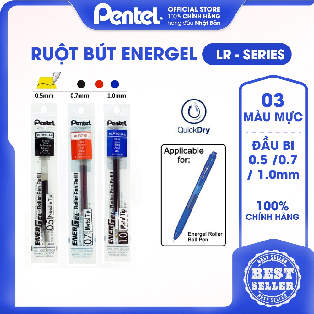 Ruột bút mực Energel Pentel | 3 Màu: Xanh/đỏ/đen | LRN5, LR7, LR10 (0.5/0.7/1.0mm) | | Shopee ...