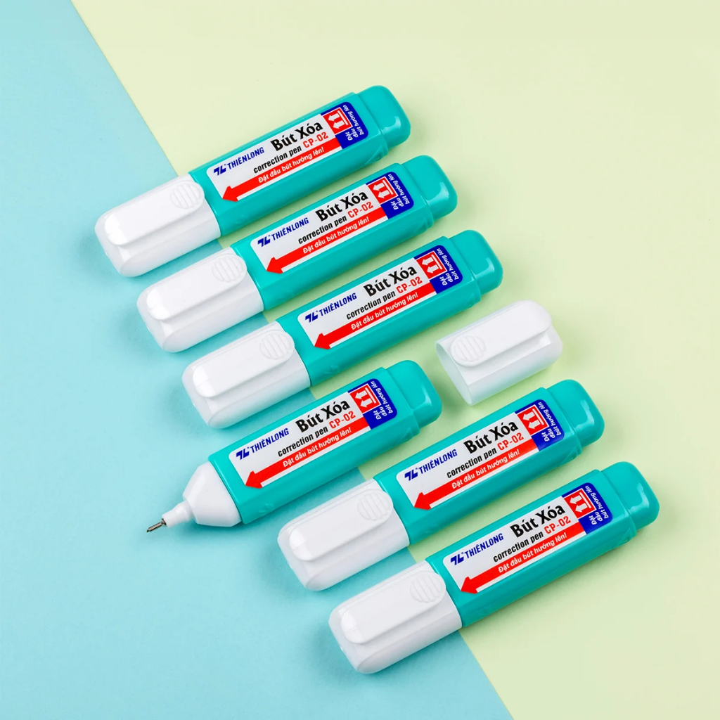 Hộp 10 cây bút xóa Thiên Long CP-02 thiết kế trẻ trung, mực xóa nhanh khô, che phủ tốt, an toàn ...