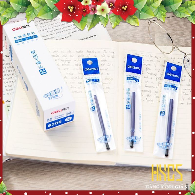 Ruột Bút Gel Deli 0.5mm Ngòi thay bút S206 dung thay các loại bút bấm ...