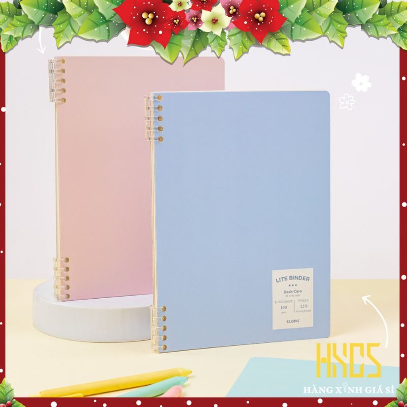 SỔ Klong B5 dash caro-lined 120-200 trang 100gsm lò xo và còng nhựa 2 đầu, hxgs sổ tập vở ms ...