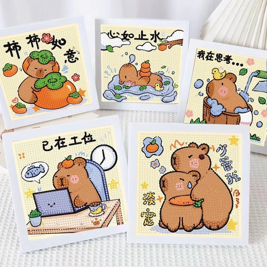 [ĐẸP SIZE TO] Tranh Đính Đá Capybara, Labubu Combo KÈM KHUNG VÀ DỤNG CỤ ...