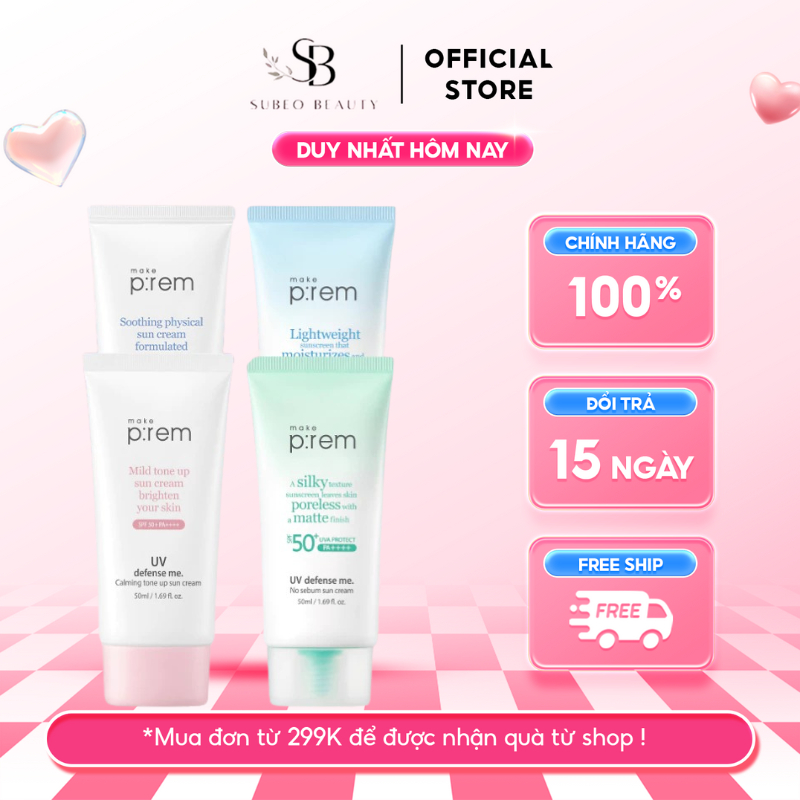 Kem Chống Nắng Vật Lý Make Prem UV Sun Cream Make P:rem SPF 50+ PA ...