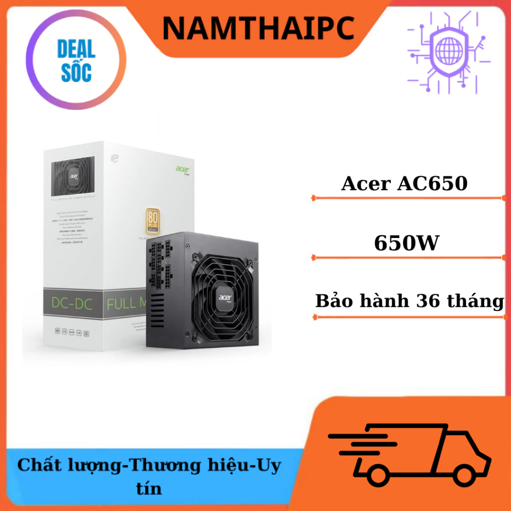 Nguồn Acer AC650 650W | 80 Plus Bronze, Full Range, Full Modular ...