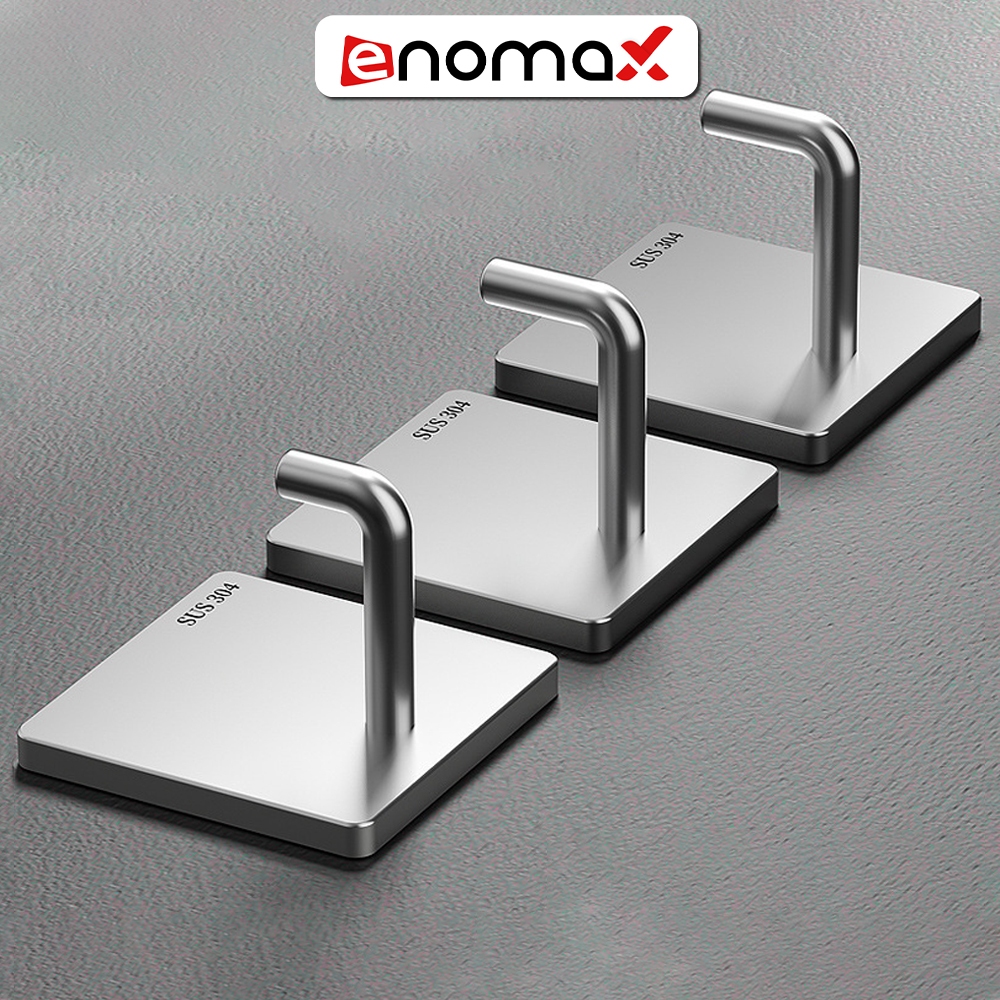 Móc dán tường ENOMAX chịu lực treo đồ đa năng, chất liệu Inox 304, lắp ...