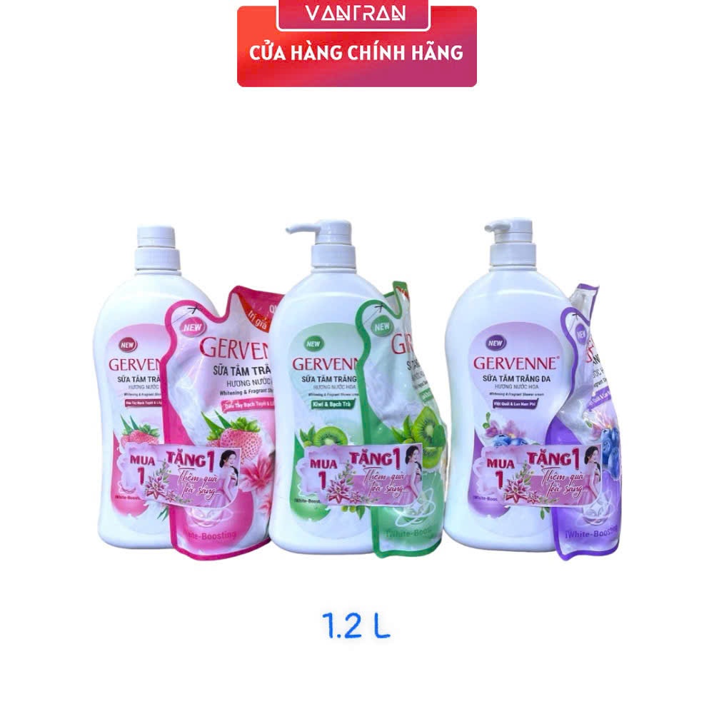 Sữa Tắm Trắng Da Gervenne 1,2L ( Tặng Túi Sữa Tắm 450g, 600g) | Shopee Việt Nam