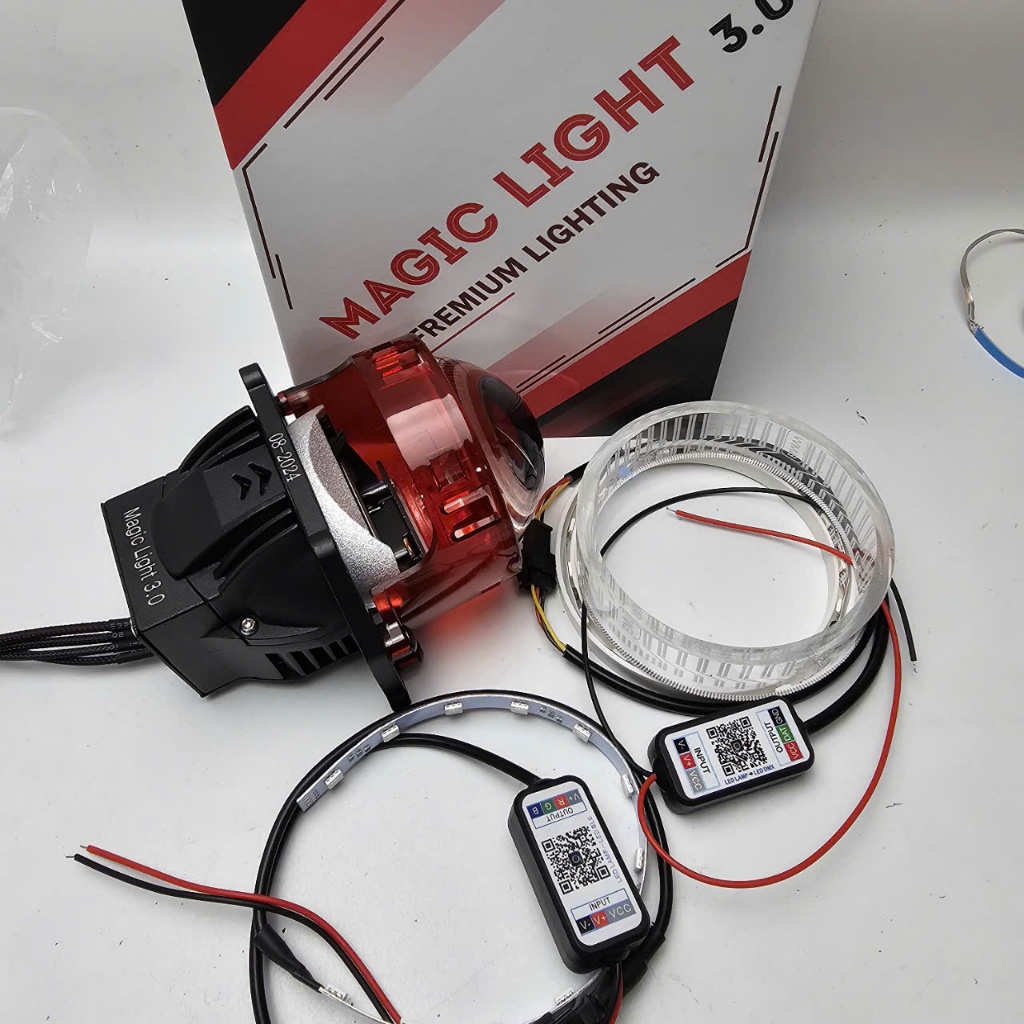 Đèn pha led Magic light 3.0 inch công suất 65W lắp đèn led Oto, xe máy ...