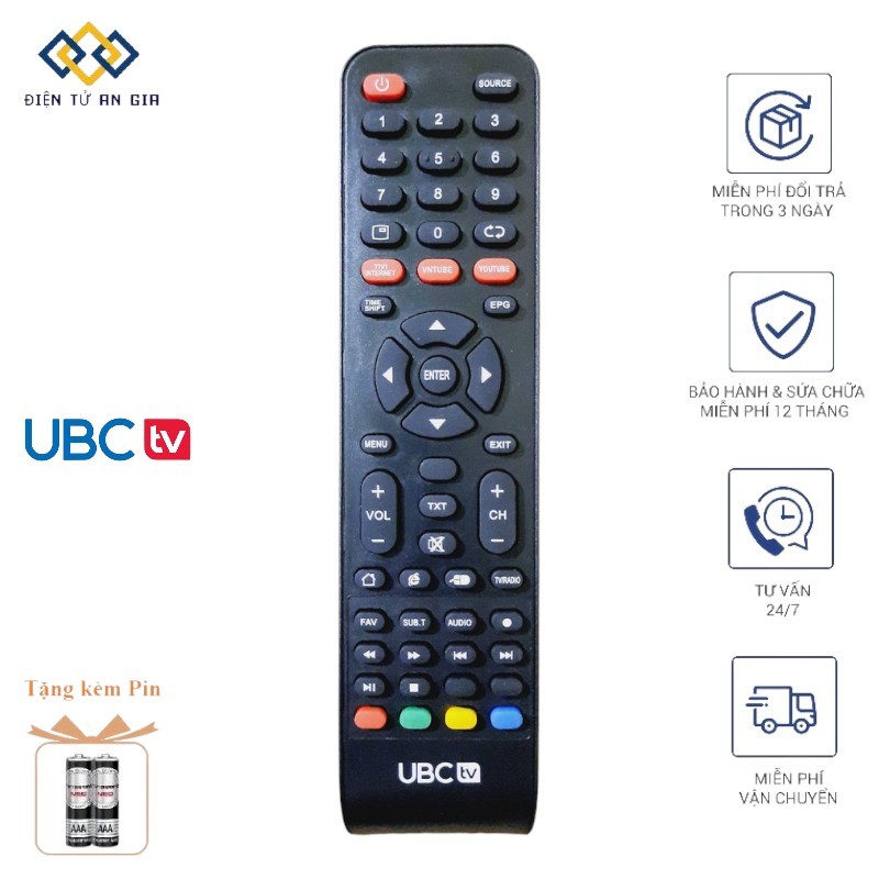 Remote Điều khiển tivi UBC TV các dòng LED/LCD/Smart TV- Hàng mới chính ...