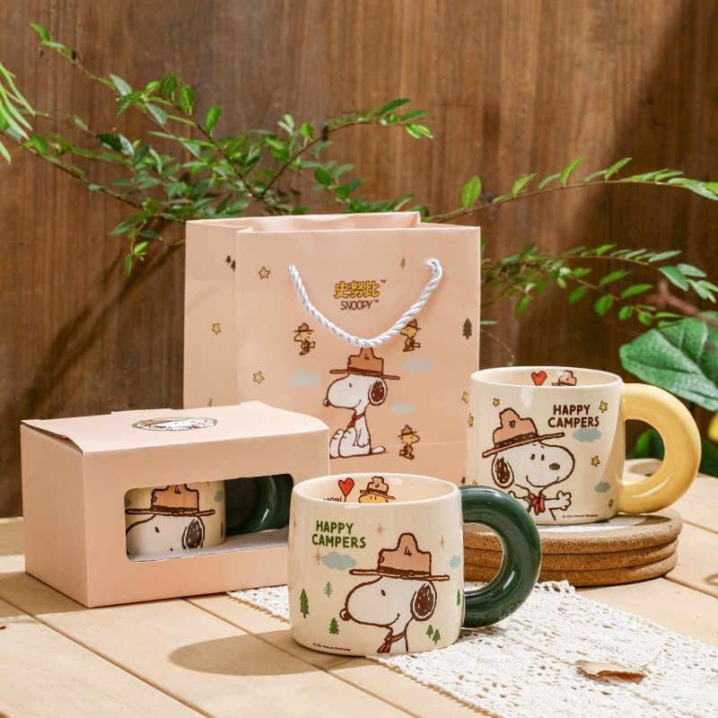 Ly Sứ SNOOPY Có Quai Cầm Dễ Thương Kèm Hộp quà Cao Cấp Cute dùng decor ...