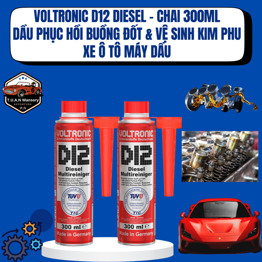 VOLTRONIC D12 DIESEL MULTIREINIGER là dung dịch phụ gia dầu diesel có tính năng vệ sinh và khử ...