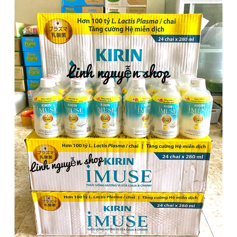 Thùng 24 chai nước uống Kirin Imuse vị sữa chua và chanh 280ml | Shopee Việt Nam