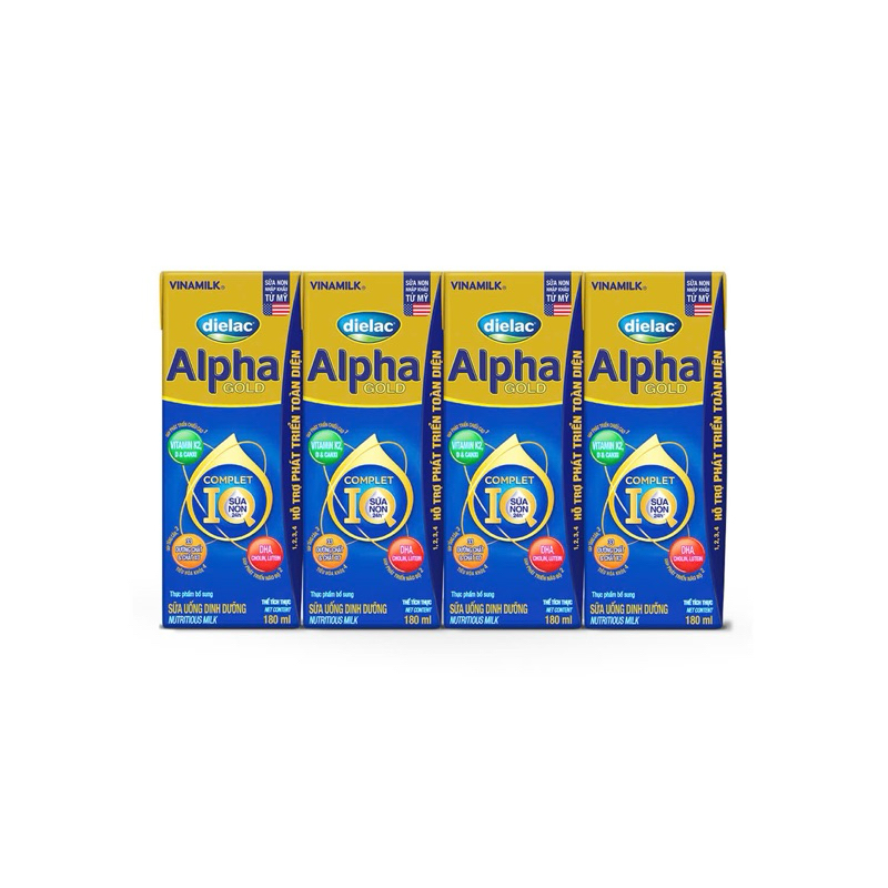 Sữa bột pha sẵn Dielac Alpha Gold (trên 1 tuổi) - Lốc 4 hộp x 180ml | Shopee Việt Nam
