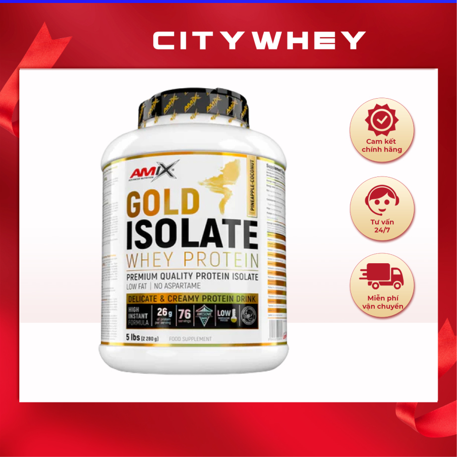 Amix Advanced Nutrition GOLD ISOLATE WHEY PROTEIN 5lbs(2.3kg), Whey ...