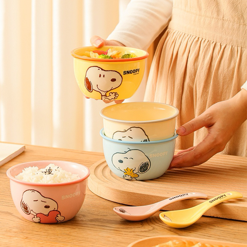 Chén Sứ, Muỗng, Ly Màu In Hình SNOOPY- Bát Cơm, Muỗng Thìa Ăn, Ly In ...