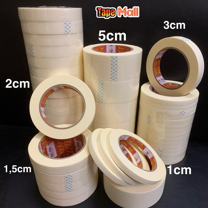 Băng Keo Giấy Dài 50m 1F 1,5F 2F 3F 5F, Che sơn-Chặn mầu-Ghi chú. Cuộn to đùng tiết kiệm.[Tape ...