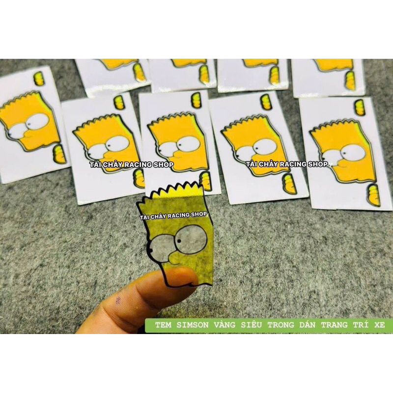 [ 1 MIẾNG] TEM SIMSON VÀNG SIÊU TRONG DÁN TRANG TRÍ XE | Shopee Việt Nam
