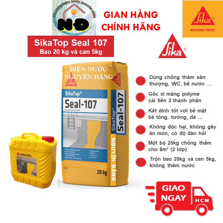 [Đặt Trực Tiếp 860k/Bộ 25Kg] Sika TopSeal 107 Vữa Chống Thấm Và Bảo Vệ 2 Thành Phần Cho Sân ...